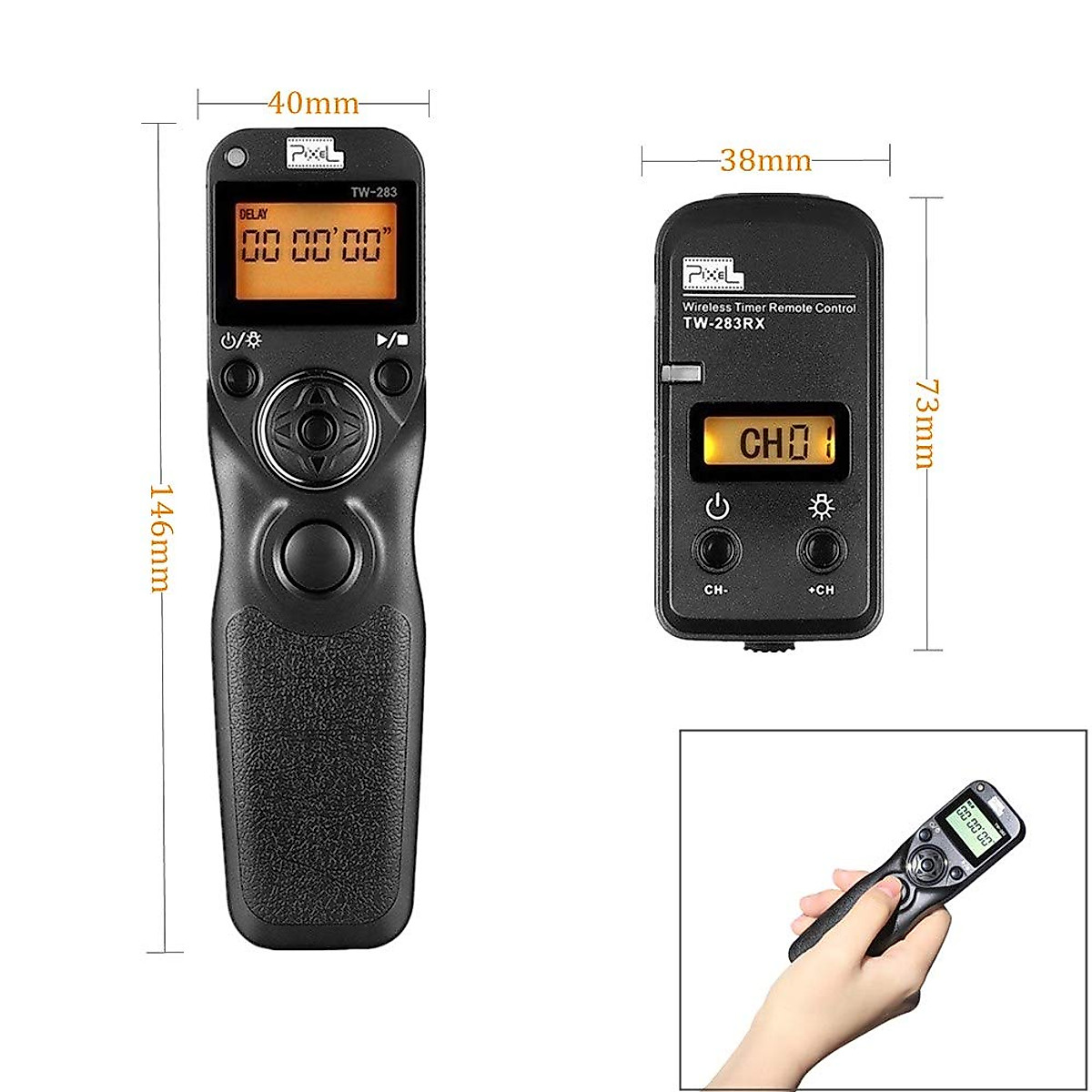 Pixel Timer Shutter Release Remote Control TW283-DC2 Remote Release for Nikon Z7 Z7II Z6 Z6II Z5 D5600 D3300 D5000 D5100 D5200 D5300 D5500 D90 D7000 D7100 D7200 D7500 D780 D610 D750 P7700 P7800
