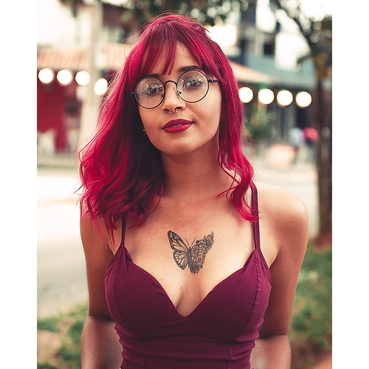 Votange Retro Round Metal Frames Glasses- Clear Lens, Black