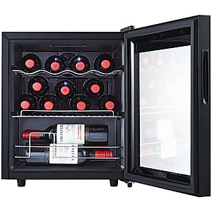 STAIGIS Beverage Refrigerator, 1.6 Cu.ft Mini Fridge w/ 45 Can Capacity, Small Beverage Cooler for Home - Freestanding, Glass Door