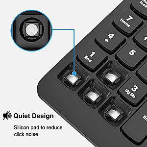 Rottay Backlit Number Pad, Wired Numeric Keypad Silent Keyboard Extensions External 10 Key USB Keypad for Laptop & PC