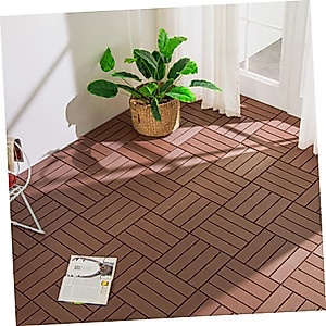 Yardwe Wooden Plastic Floor Deck Boards Moisture-Resistant Fireproof Splicing Floor for Homes