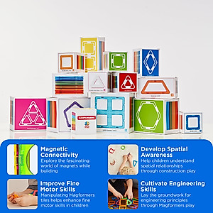 MAGFORMERS Super Triangle 12 Pieces Rainbow Colors, Educational Magnetic Geometric Shapes Tiles Building STEM Toy Set Ages 3+