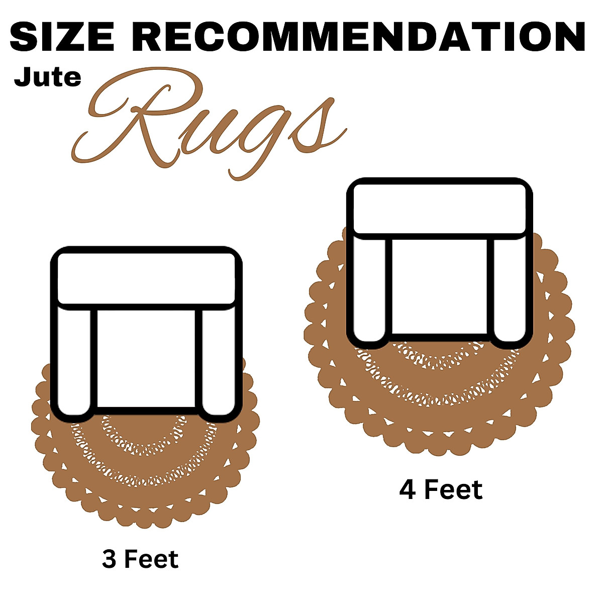 Limecasa,Hand Woven Farmhouse Jute Area Rug 3 Ft Round Natural Yarn, Rustic Vintage Beige Braided Reversible Rug, Eco Friendly Rugs for Bedroom, Kitchen, Living Room, Farmhouse 100% Jute Rug