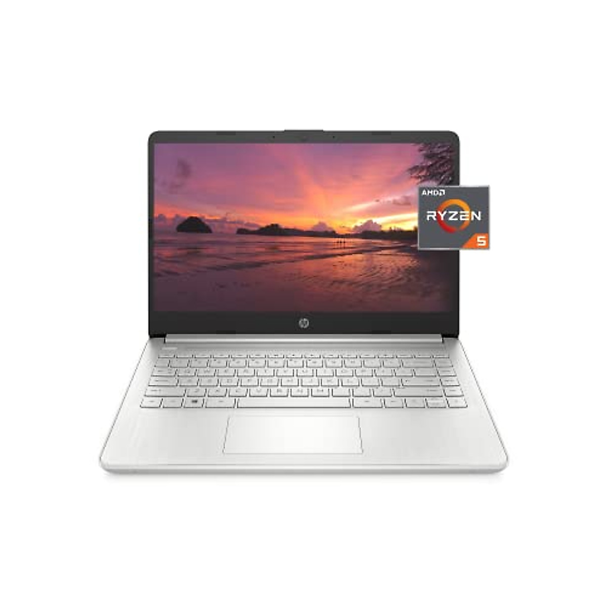 HP 14 Laptop, AMD Ryzen 5 5500U, 8 GB RAM, 256 GB SSD Storage, 14-inch Full HD Display, Windows 11 Home, Thin & Portable, Micro-edge & Anti-glare Screen, Long Battery Life (14-fq1025nr, 2021)