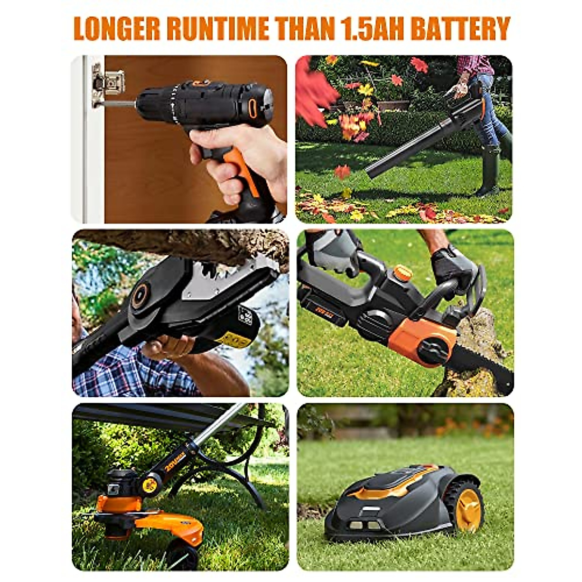 Powilling 2Pack Replacement Battery for Worx 20 Volt Battery Lithium 3.5Ah WA3520 WA3525 WG151s, WG155s, WG251s, WG255s, WG540s, WG545s, WG890, WG891