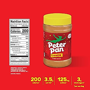 Peter Pan Crunchy Peanut Butter, Made with Roasted Peanuts, Great for Peanut Butter and Jelly Sandwiches and Peanut Butter Snacks, Gluten Free Peanut Butter, 16.3 OZ Jar (12 Count)