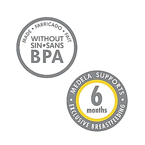 Medela Medium Flow Feeding & Storage Bottles, 3 Pack of 8 Ounce Bottle with Nipple, Lids, Wide Base Collars, and Travel Caps, Made Without BPA