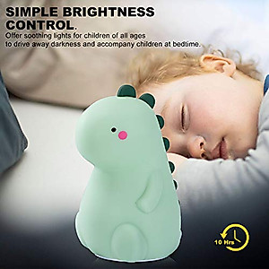 ILUBUTO Dinosaur Night Light for Kids, Cute Lamp Silicone Baby Night Light, Color Changing LED Silicone Night Light with Touch Sensor, Gifts for Kids/Children/Toddler/Girls/Boys (Green)