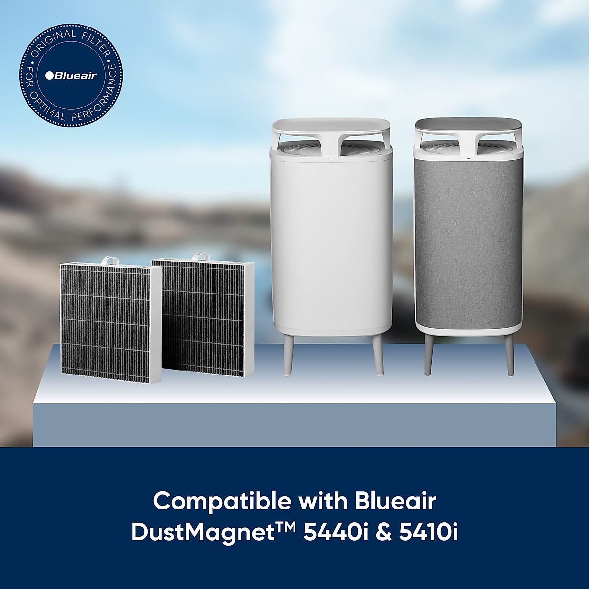 BLUEAIR DustMagnet 5400 Series ComboFilter, Genuine Replacement Filter for DustMagnet 5440i, 5410i Home Air Purifiers for Dust, Virus, Bacteria, Smoke and Allergies, White
