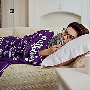 QUWOGY Birthday Gifts for Women/Men/Her/Him Friendship Blanket Purple 60"x50", Happy Birthday Decorations Women/Men Throw Blankets, Bday Gift for Women/Men Unique, Best Birthday Gift Ideas