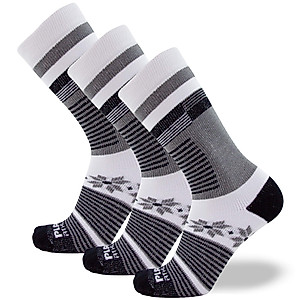 Pure Athlete Ski Socks Kids Youth Wool – Snowboarding Sock Boys, Girls – Skiing Warm Winter (3 Pairs - Black, S/M)