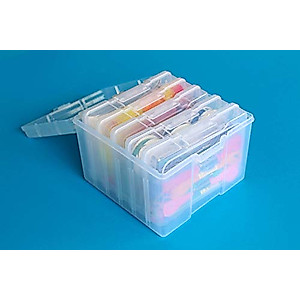 ArtBin 6947ZZ Photo & Craft Organizer Set, Large Box with [5] Plastic Storage Cases Inside, Clear