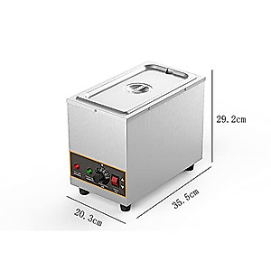 220V Commercial Food Warmer,1000W Electric Countertop Table Steamer,Stainless Steel Soup Pot,Automatic Food Soup Heat Preservation Machine,Multifunction Warmer Machine for Restaurants,30~95℃ (1 P