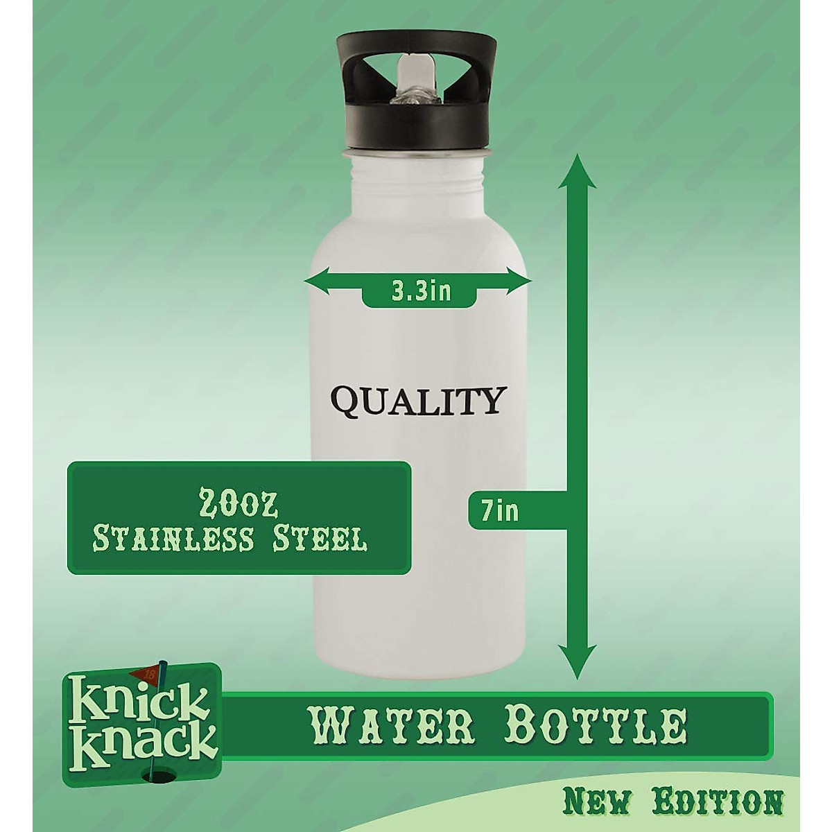 Knick Knack Gifts #official - 20oz Stainless Steel Water Bottle, Silver