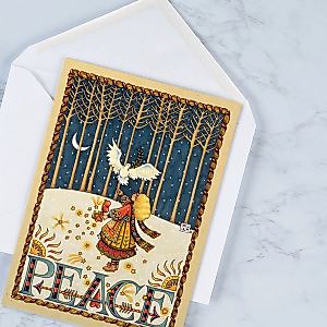 Current Peace Dove Christmas Greeting Cards Set © Mary Engelbreit - Set of 18 Large 5 x 7-Inch Folded Cards, Themed Religious Holiday Card Value Pack, Envelopes Included