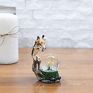 Giraffe Family on Plains Figurine 45MM Glitter Snow Globe Decoration