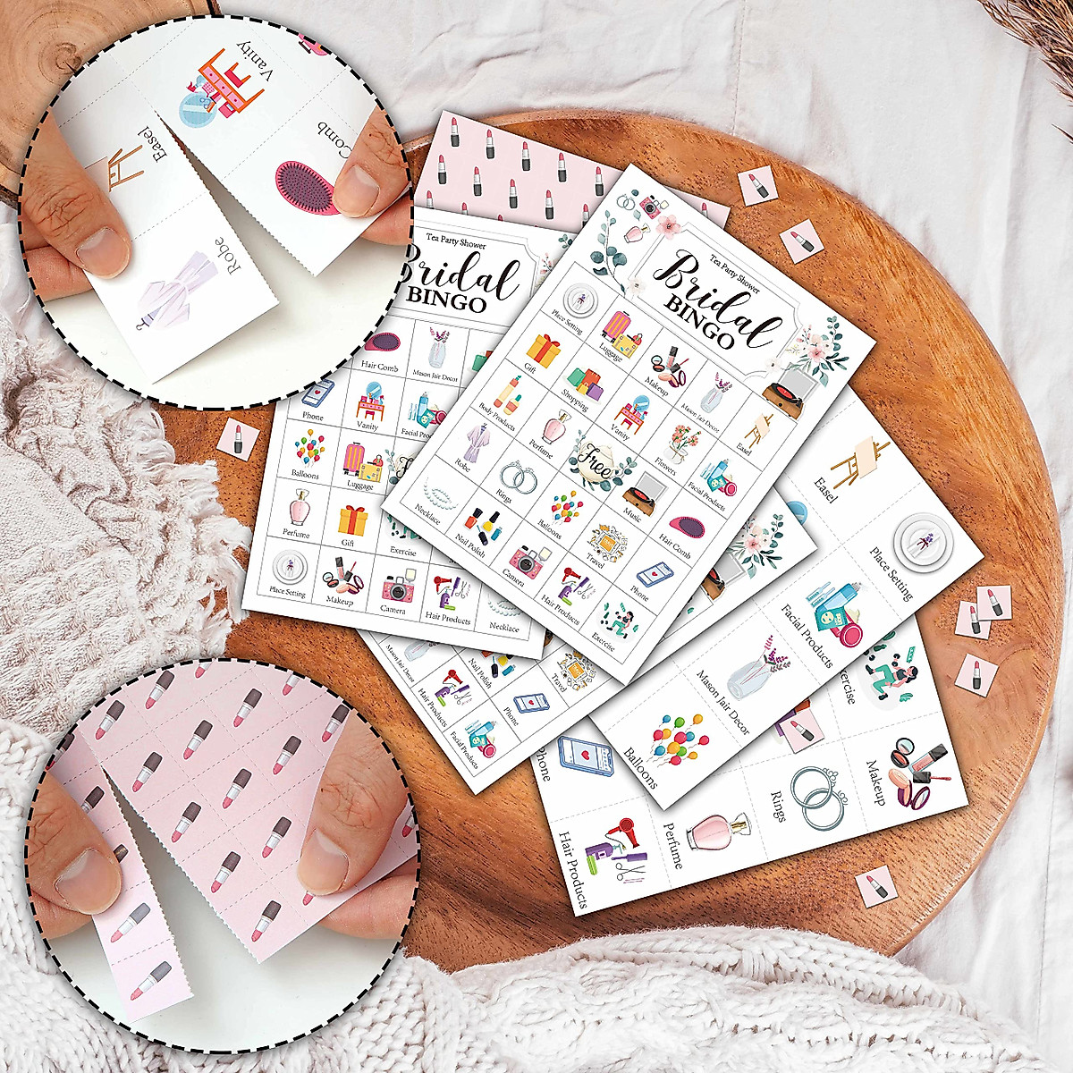 Tea Party Bridal Shower Games, Tea Party Bingo Game, Tea Party Decorations, Tea Party Favors, 24 Players Bingo Games for Bridal Shower, Bachelorette Party, Wedding Engagement Party (A05)
