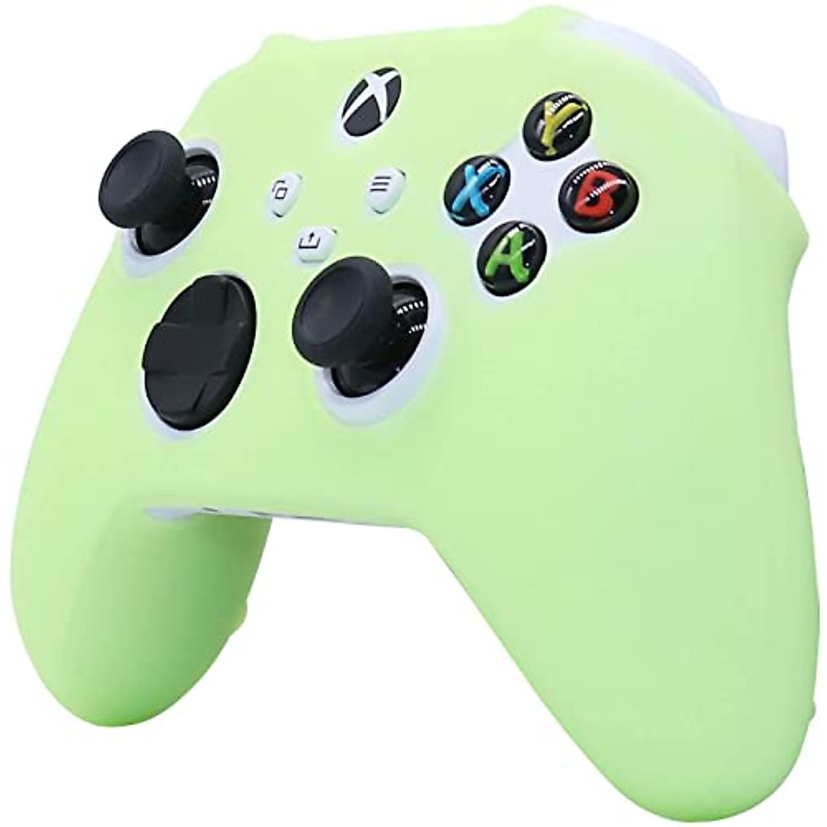 HLRAO Glow in The Dark Silicone Cover Skin for Xbox Series X Controller, Anti-Slip Soft Rubber Case Protector for Xbox Series S Controller with 6 Thumb Grip Caps Glow in The Dark.