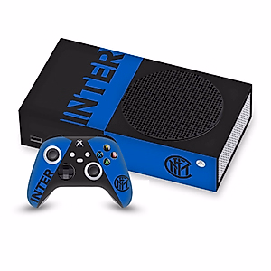 Head Case Designs Officially Licensed Inter Milan Blue and Black Full Logo Matte Vinyl Sticker Gaming Skin Case Cover Compatible with Xbox Series S Console and Controller Bundle