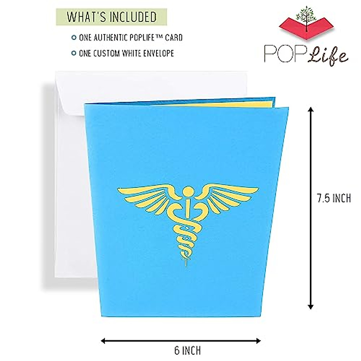 PopLife Healthcare Heart 3D Pop Up Card, For Doctors, Nurses, EMTs, Essential Medical Staff - Hospital Thank You Note - Pop Up Valentines Card - Anniversary Pop Up Mother's Day Card, Happy Birthday