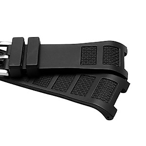 30x16mm Black Concave Lug Rubber Silicone Watch Band Strap Fits for IWC IWC500501 (Black buckle)