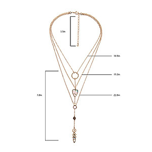 Exquisite Sequins Multilayer Pendant Necklace Multi-layer Bar Pendant Necklace Long Choker Necklace for Women Lady Girl （5）