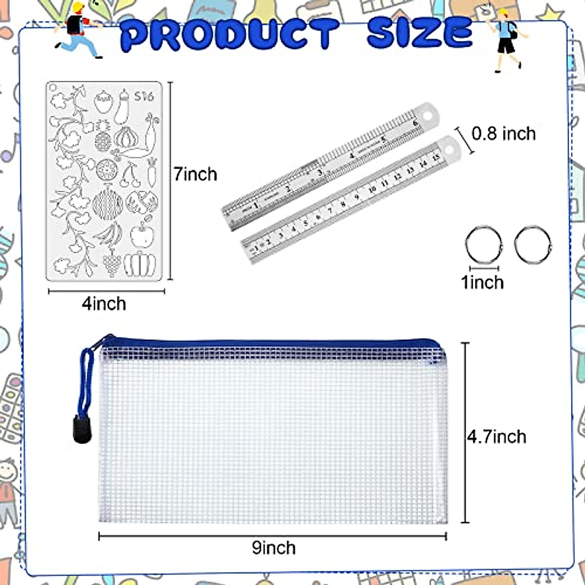 66 Pieces Bullet Stencils Journal Planner Templates Set DIY Drawing Templates Kit Plastic Journaling Productivity Accessories for Notebook Diary Scrapbook Graffiti Painting Projects Supply, 4 x 7 Inch