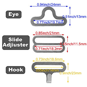 100 Sets Adjustable Bow Tie Hardware Clip Set, Metal Cravat Clip Hook Fastener for Necktie Strap