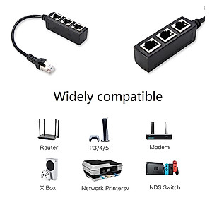 HRIOEKAX RJ45 Ethernet Splitter Cable, RJ45 Y Splitter Adapter 1 to 3 Port Ethernet Switch Adapter Cable for CAT 5 CAT 5e CAT 6 CAT 7…