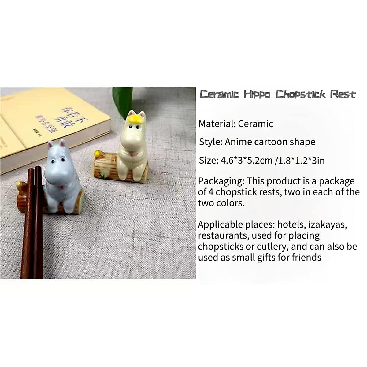 ABOING Japanese-style grocery 4 cartoon animal series Hippopotamus chopsticks stand Household trinkets The hippo