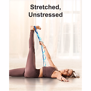 Tumaz Stretching Strap - 10 Loops & Non-Elastic Yoga Strap - The Perfect Home Workout Stretch Strap for Physical Therapy, Yoga, Pilates, Flexibility - [Extra Thick, Durable, Soft]
