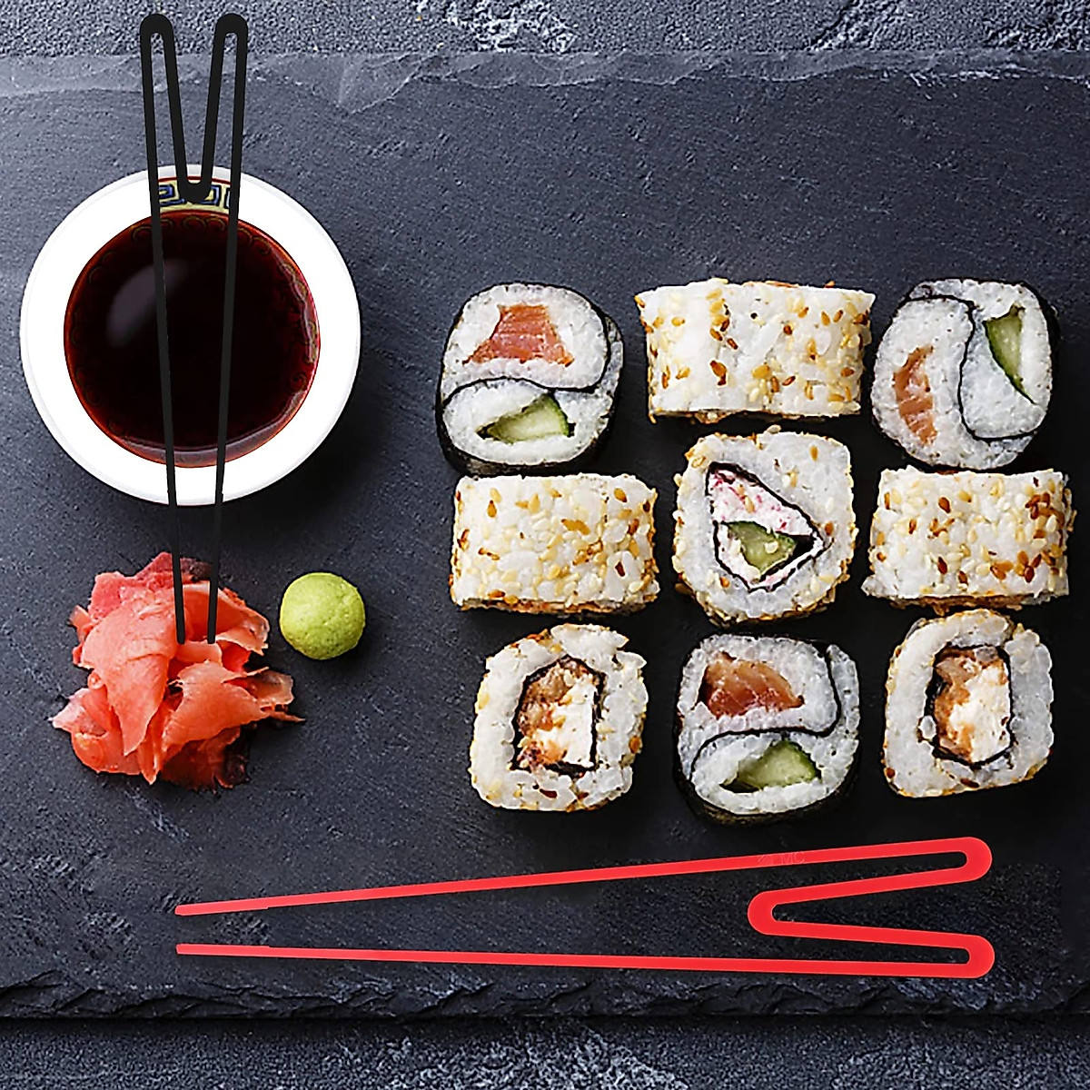 Saterkali Toddler Chop-stick Food Grade Learning Chop-sticks Helper for Kids High Temperature Resistance M Shape Learning Chop-stick Baby Accessories Black