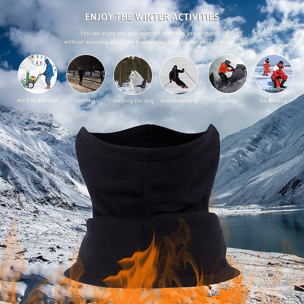 Your Choice Neck Warmer Gaiter Women Men Half Face Mask for Cold Weather Winter Windproof for Motorcycling, Skiing, Snowboarding