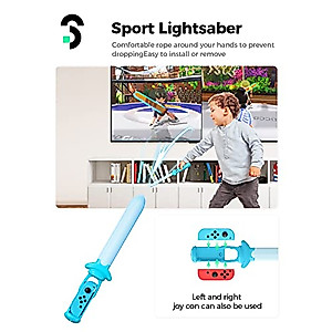 2023 Switch Sports Accessories Bundle - 15 in 1 Family Accessories Kit for Nintendo Switch Sports Games:Tennis Rackets,Sword Grips,Golf Clubs,Storage Bag and More,Christmas,Birthdays, Children's Day Gift Set.