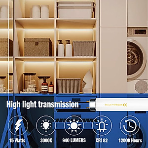 15W 18" T8 Fluorescent Linear Tube Bulb F15T8/WW Warm White Light 3000K Medium Bi-Pin G13 Base 4 Pack