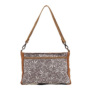 Myra Bag Florid Upcycled Canvas & Leather Small Crossbody Bag S-1458