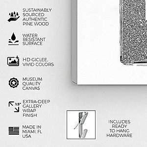 The Oliver Gal Artist Co. Fashion and Glam Wall Art Canvas Prints 'Silver Classic Number 5' Perfumes Home Décor, 30 in x 30 in, Gray, White
