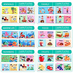 Koo-dib Baby Books, Soft Baby Book,Cloth Baby Books,Baby Books 0-6 Months, Cloth Baby Books,Infant Books,Soft Books for Babies,Best Baby Books, Pack of 6 Books for Baby,Size: 4x4 inch,Soft Baby Book