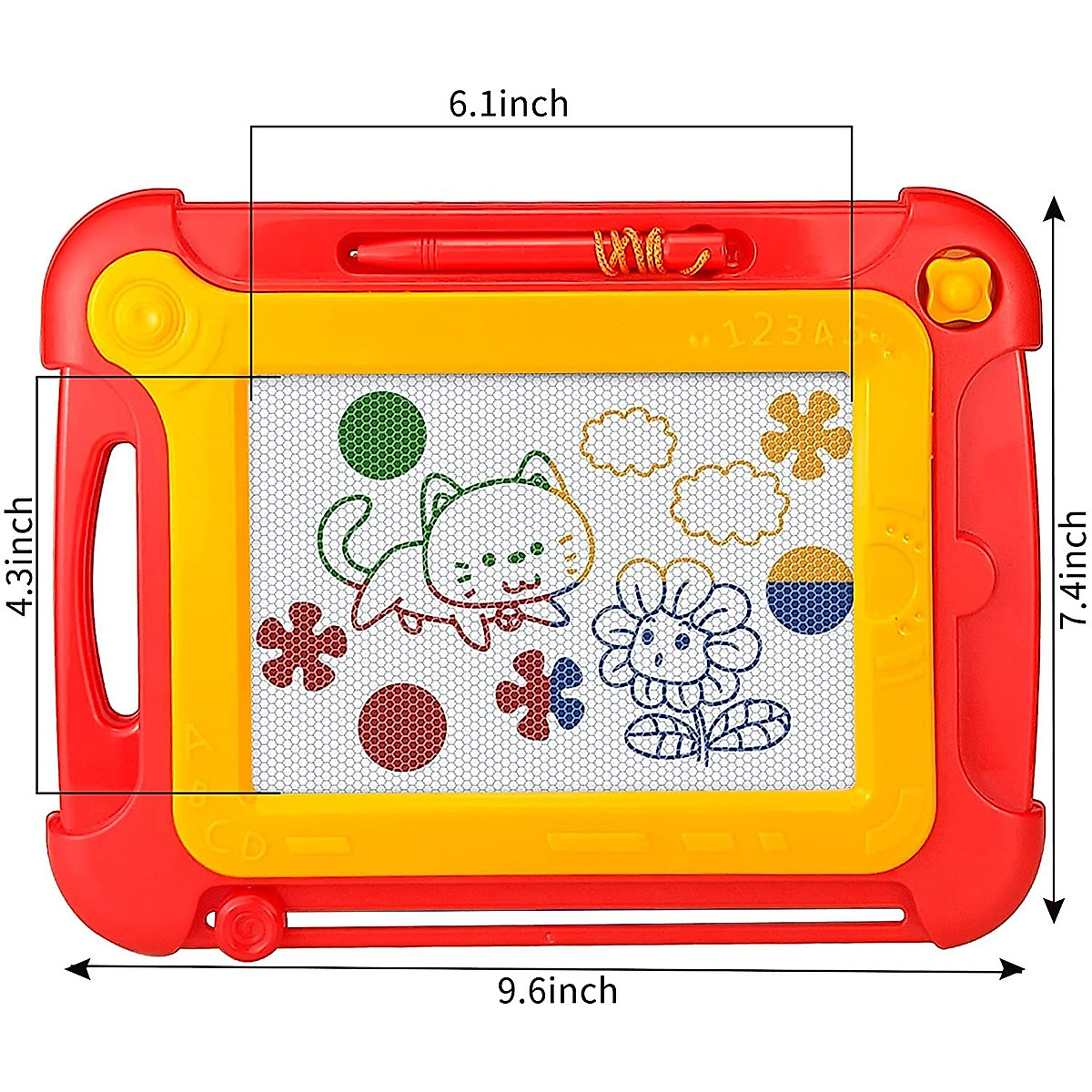 2 Pack Medium Magnetic Drawing Board, Learning Toys for Toddlers 1-3 2-4 Drawing Game, Colorful Magnetic Drawing Doodle Board Pad Tablet for Kids Adults Educational & Art Activities