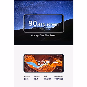 WIKO 10 4G Cell Phone Unlocked Smartphone Android 12 4GB RAM 128GB ROM 5000mAh 6.74 Inch Super Big Display 50MP AI Triple Camera Mobile Phones, US Version, Silver