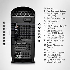 Alienware Aurora R15 Gaming Desktop - Intel Core i7-13700F, 16GB DDR5 RAM, 512GB SSD+1TB HDD, NVIDIA RTX 4070 Ti, Liquid Cooling, Windows 11 Home, 1-Year Premium Support - Dark Side of The Moon