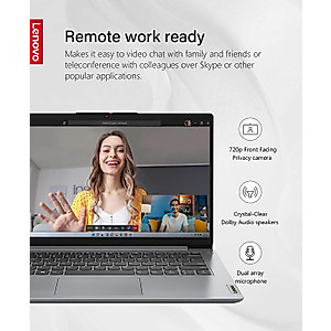 Lenovo IdeaPad 1 14 Laptop, 14.0" HD(1366 x 768) Screen, Intel Celeron N4020, 4GB RAM, 256GB Storage(128GB eMMC+128GB Card), Intel UHD Graphics 600, Win 11, Cloud Grey, W/GaLiMu