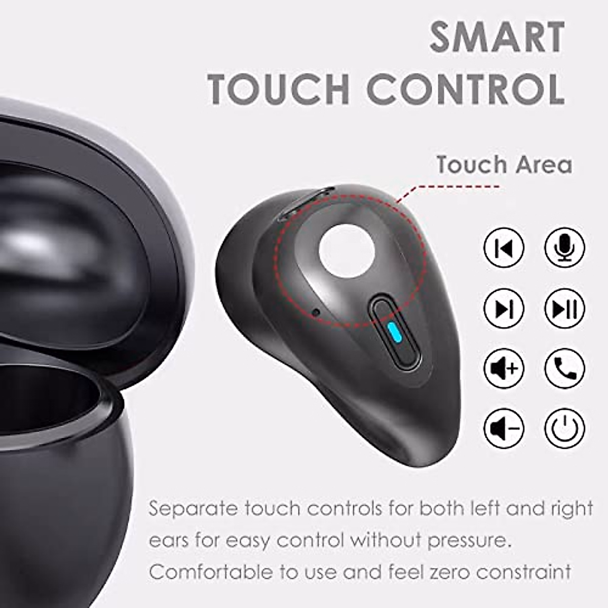 Open Ear Clip Headphones Earclip Wireless Bluetooth Air Bone Conduction Earbuds Air Conducting Earphones Gym Sport Running Workout Ear Buds Comfortable Lightweight for Small Ear Canals Nude