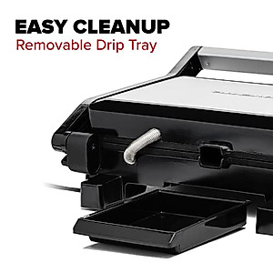 OVENTE Electric Indoor Panini Press Grill and Sandwich Maker with Non-Stick Coated Plates, Opens 180 Degrees to Fit Any Type or Size Food, Temperature Control and Removable Drip Tray, Silver GP0620BR