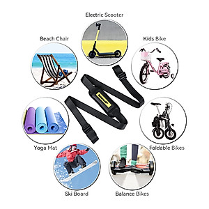 WILDKEN Scooter Shoulder Strap, 71in Carrying Scooter with Adjustable Carrying Strap and Extra-Thick Anti-Slip Shoulder, Scooter Strap for Electric Scooter, Bikes, Balance Bikes, Yoga Mat, Ski Board
