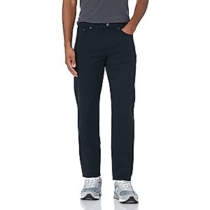 Amazon Essentials Men's Straight-Fit 5-Pocket Stretch Twill Pant, Black, 34W x 30L