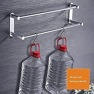 XHALERY Simple Shelf, Double Tea Towel Holder for Hanging Over The Kitchen Cupboard Door - 41Cm/16.14Inch Towel Rack - No Drilling Necessary - Also Suitable As a Bath Towel Rail/Black/71CM