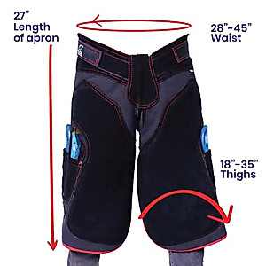 Equine Care Farrier Apron 4 Knife Pocket & 2 Nail Magnet Cowhide Suede Leather and Canvas Chaps 27 Inches-70CM.