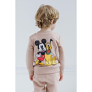 Disney Mickey Mouse Toddler Boys Fleece Sweatshirt and Pants Set Brown 5T