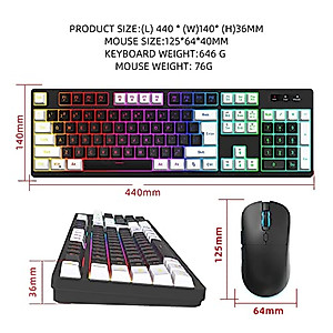 Computers & Accessories Wireless Rechargeable 2.4G Keyboard Mouse Set Gaming Mouse Boards